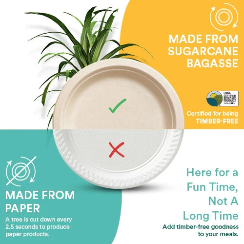 Bagasse Plates vs. Paper Plates: Which Is More Eco-Friendly? – ECOSOUL ...