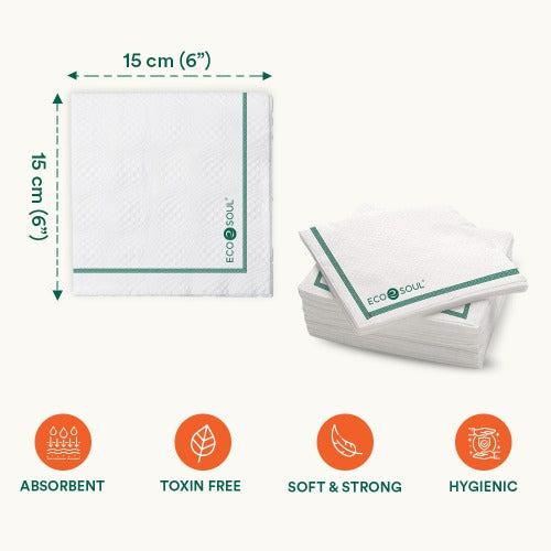 2 Ply Compostable Paper Napkins – ECOSOUL HOME INDIA